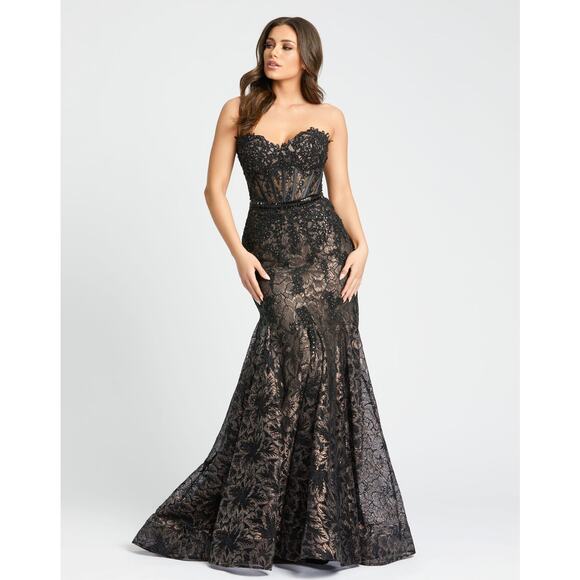 Mac Duggal | Dresses | Mac Duggal Strapless Sweetheart Lace Embellished ...